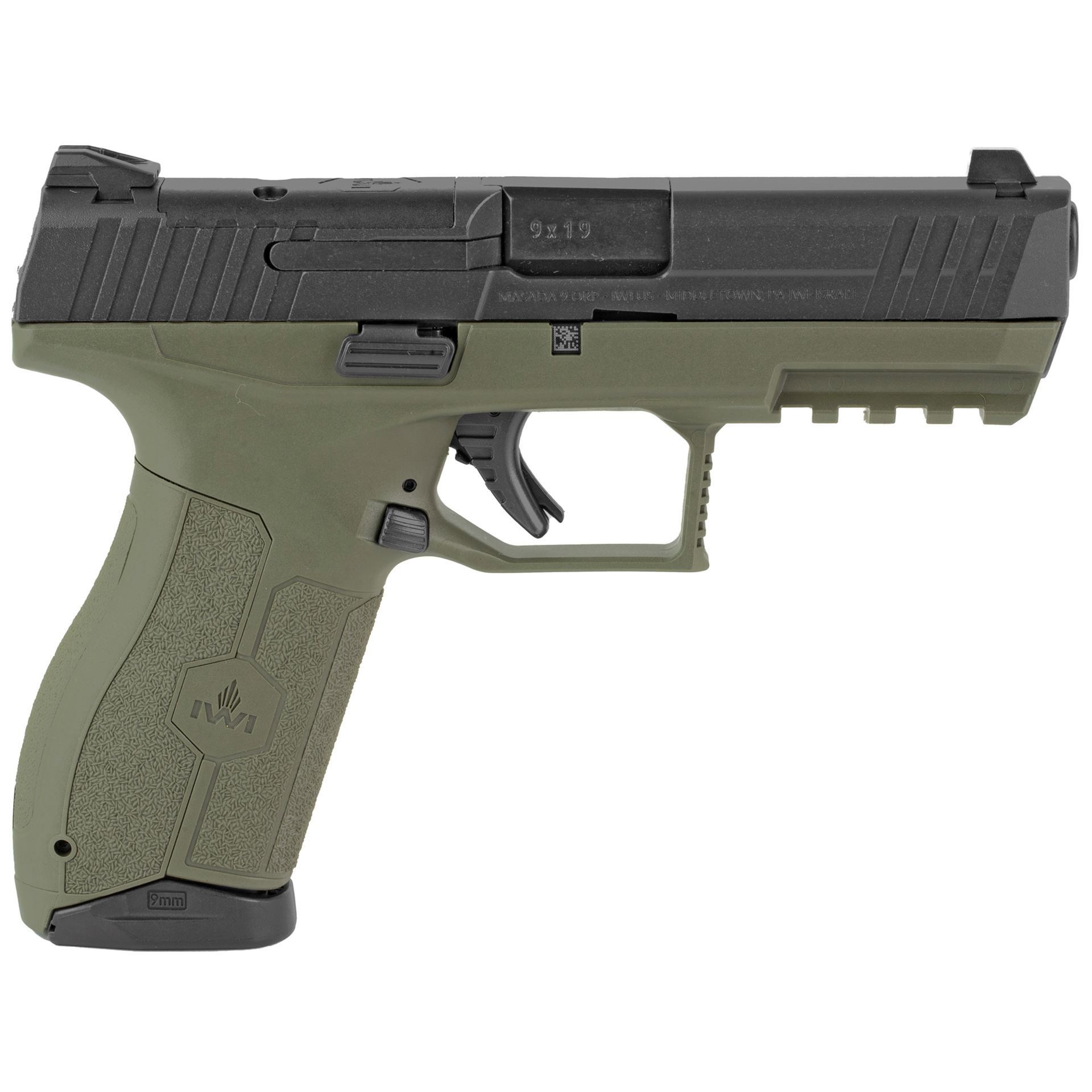 IWI MASADA Optics Ready Pistol OD Green 9mm 4.1in. Barrel (2) 17RD Mag ...